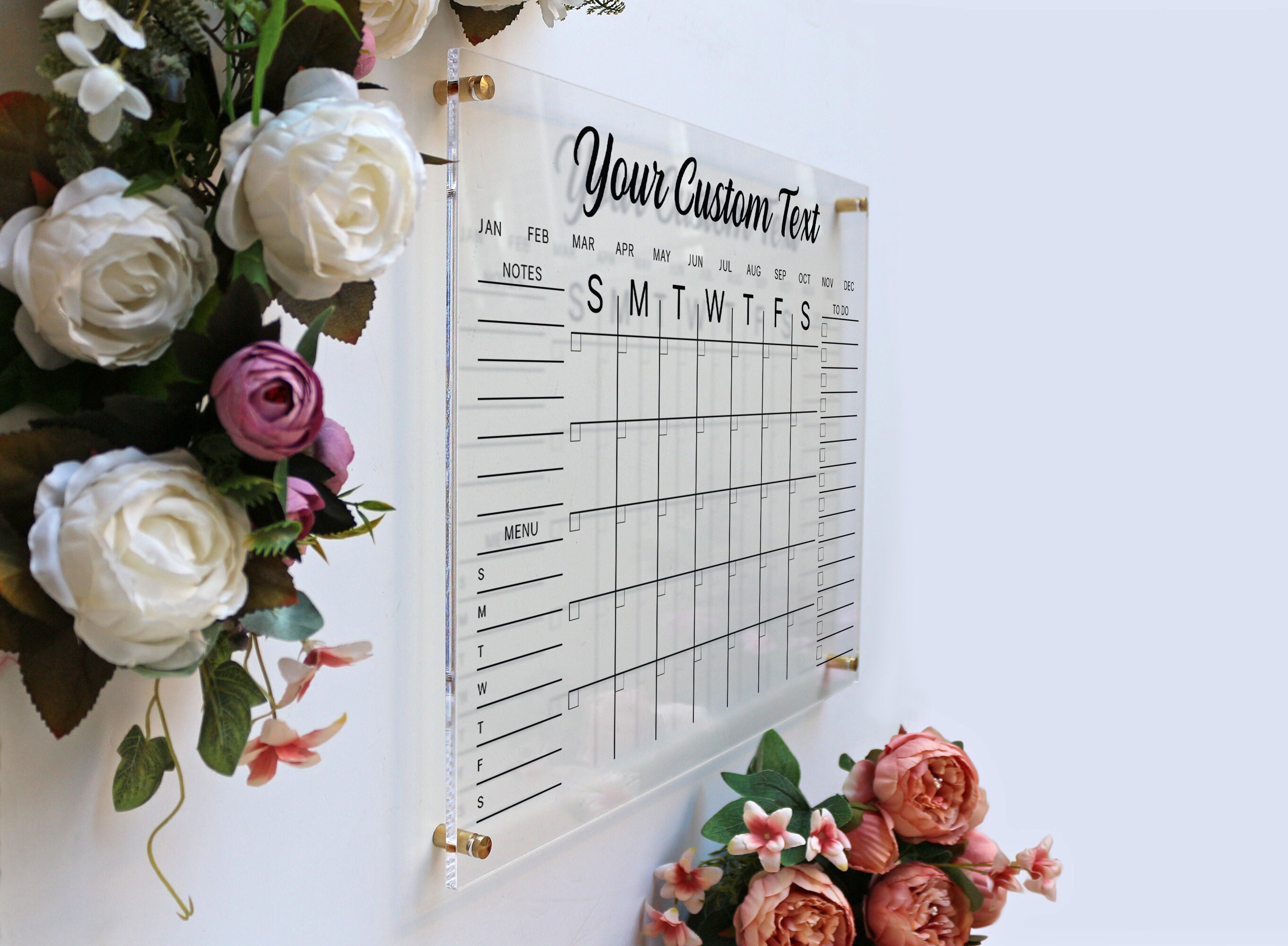Acrylic Monthly Calendar Personalized Calendar for Wall - Etsy