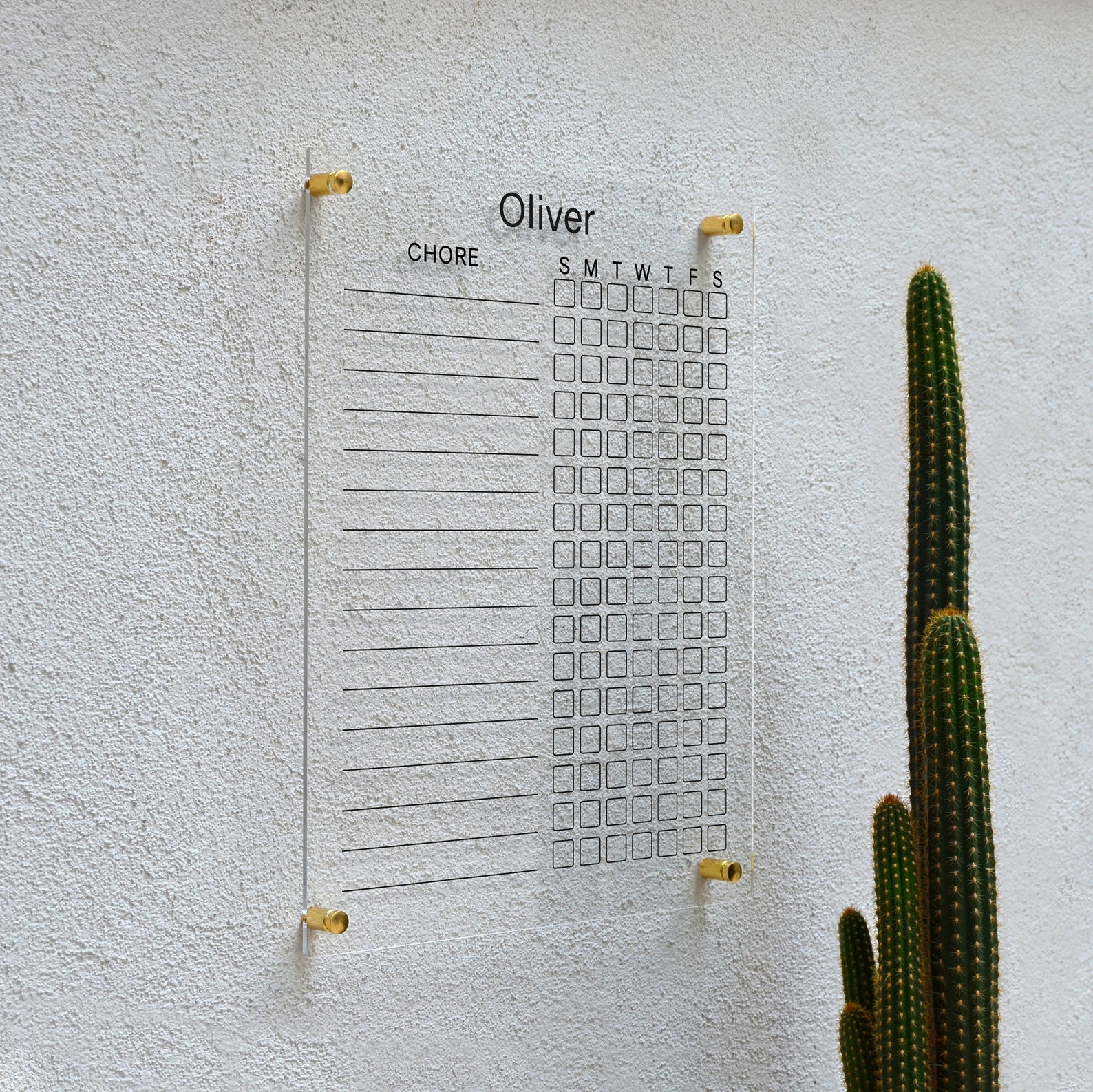 Personalized Acrylic Chore Chart | Chore Chart for Kids | Dry Erase ...