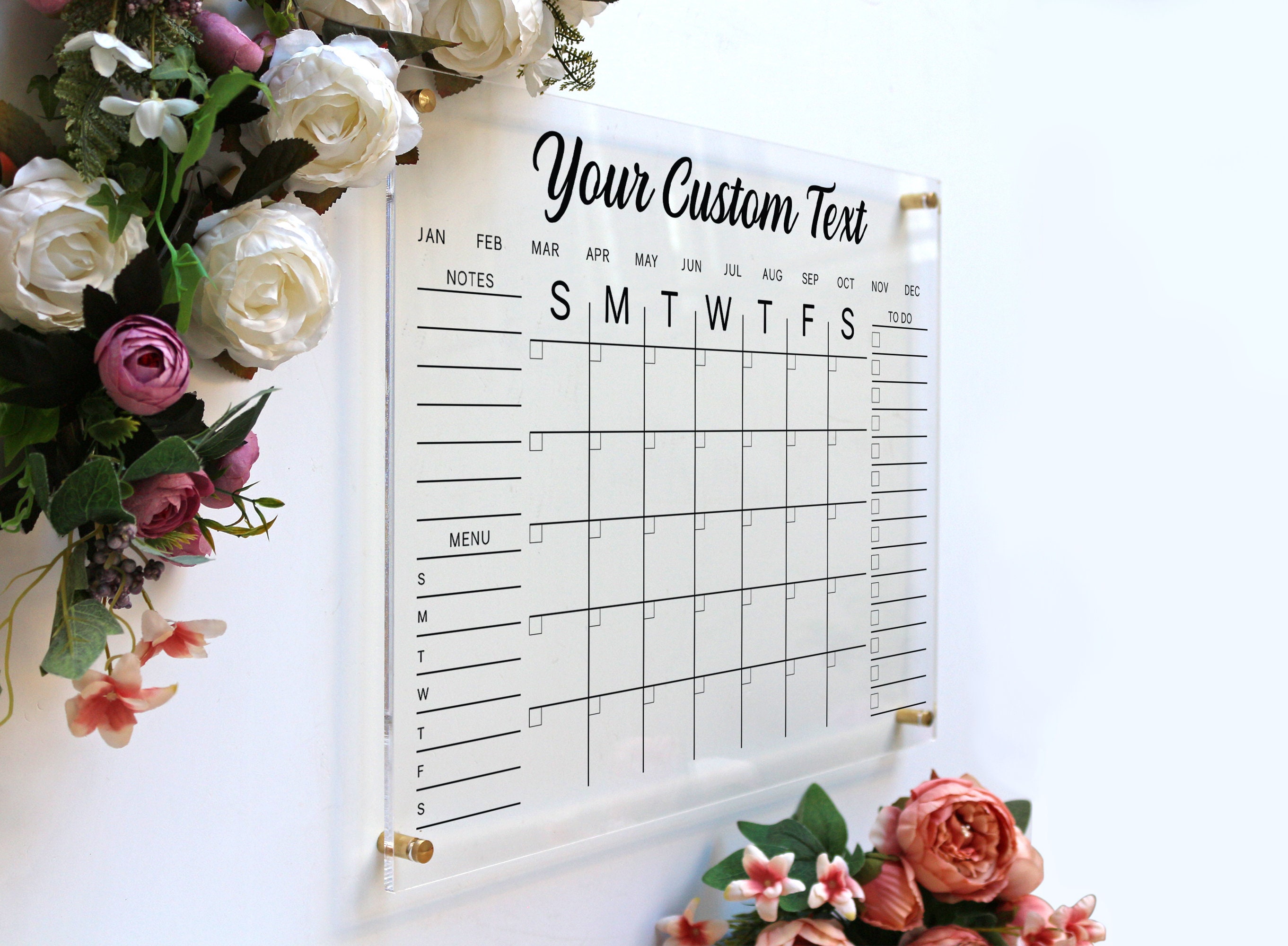 Acrylic Monthly Calendar Personalized Calendar for Wall - Etsy