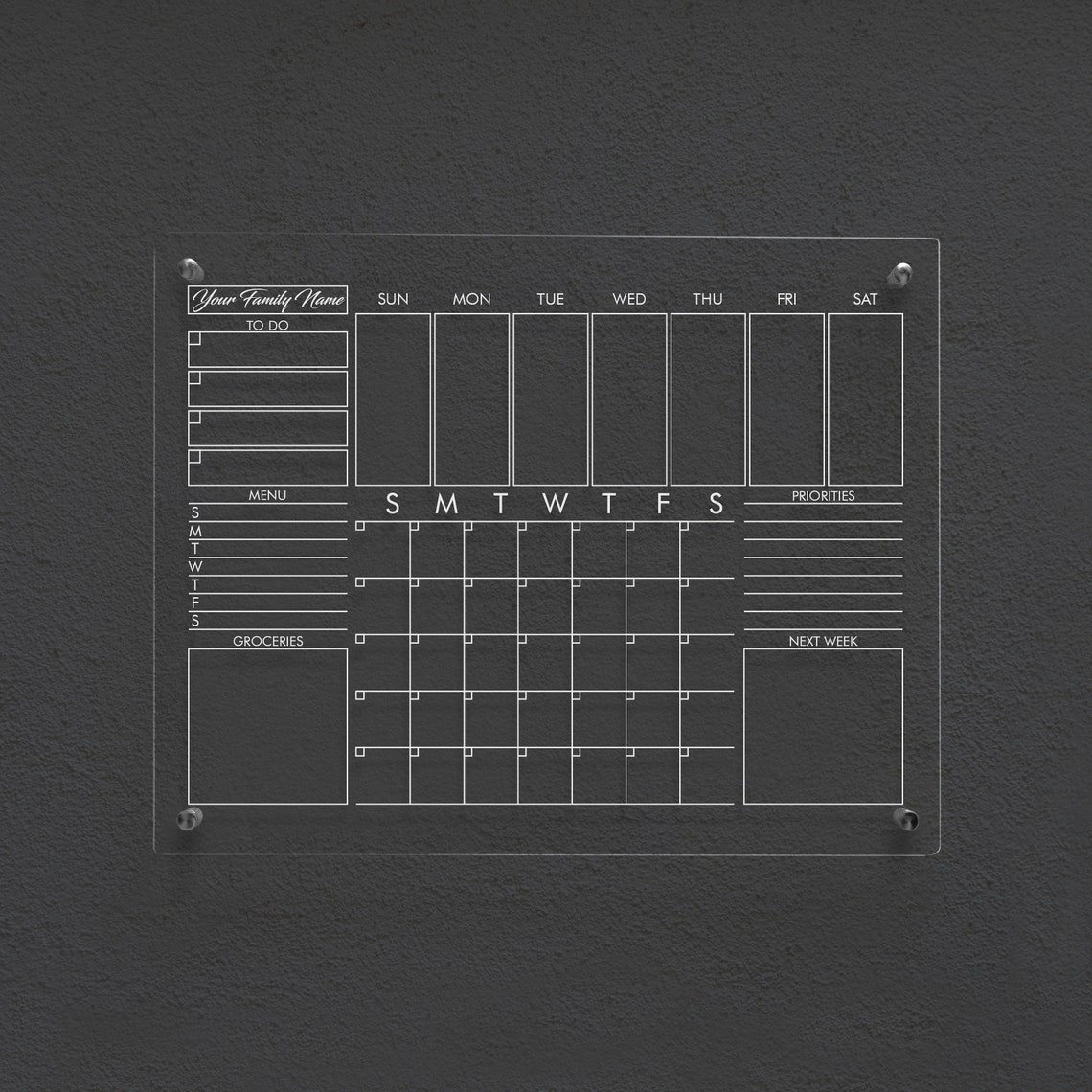 Acrylic Monthly Calendar Personalized Calendar for Wall - Etsy