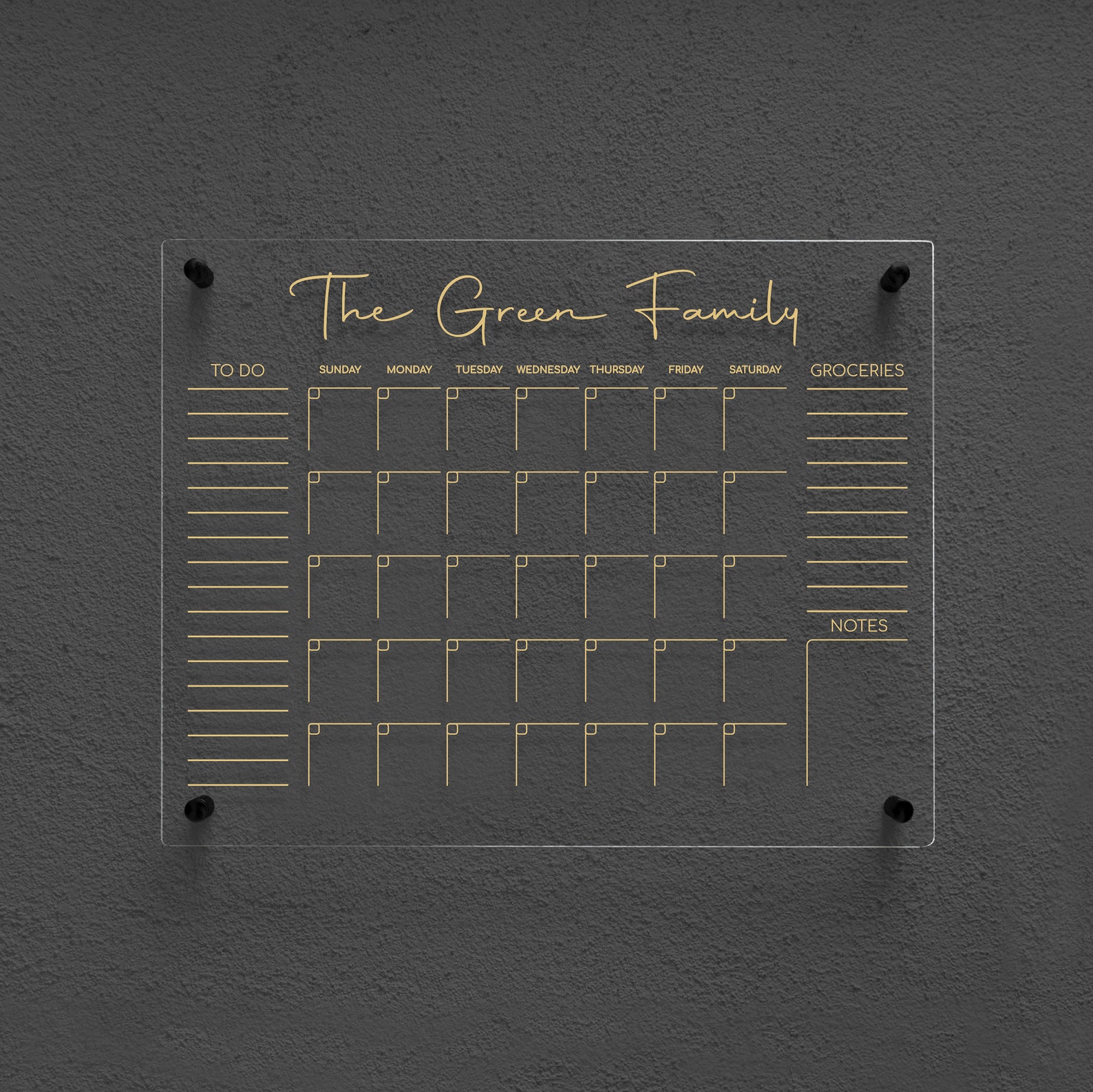 Acrylic Monthly Calendar Personalized Calendar for Wall - Etsy