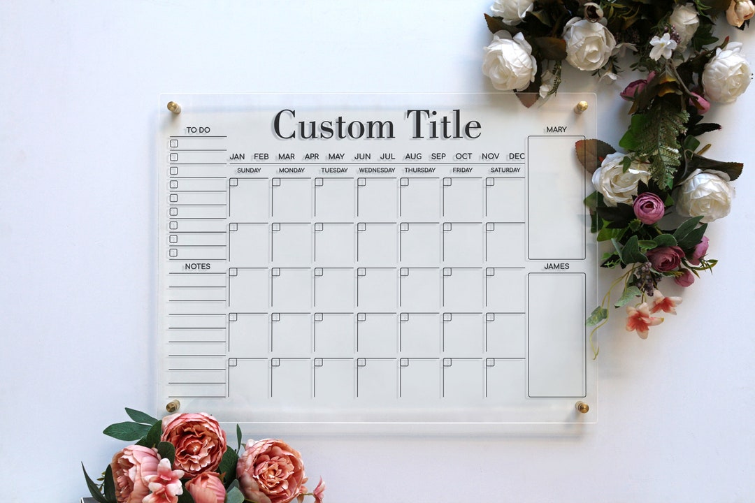 Customizable Family Calendar for 2 People | Personalized Acrylic ...