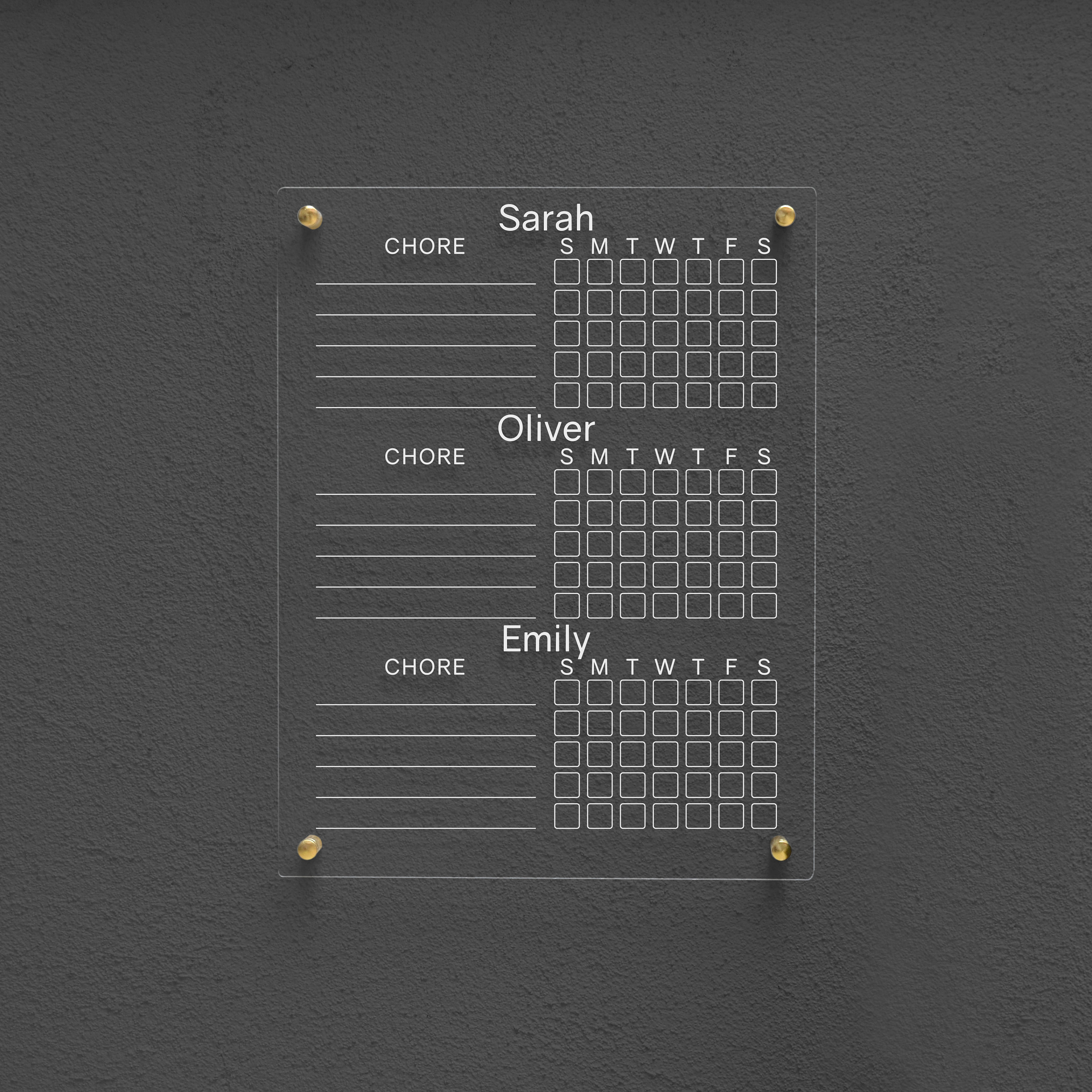 Personalized Acrylic Chore Chart Chore Chart for 3 People | Etsy