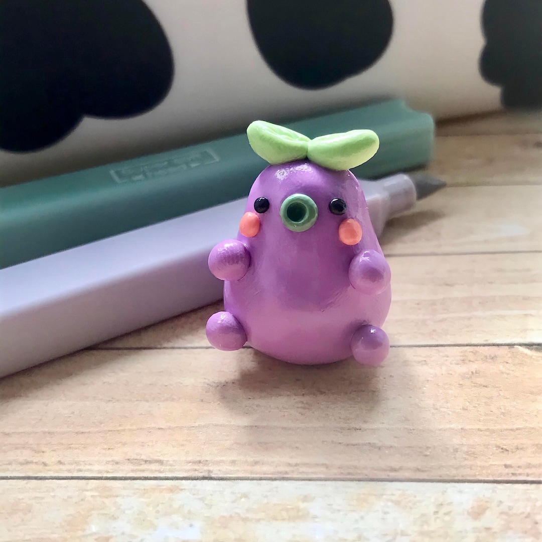 Handmade Polymer Clay Purple Sprout Desk Friend Sculpture/polymer Clay ...
