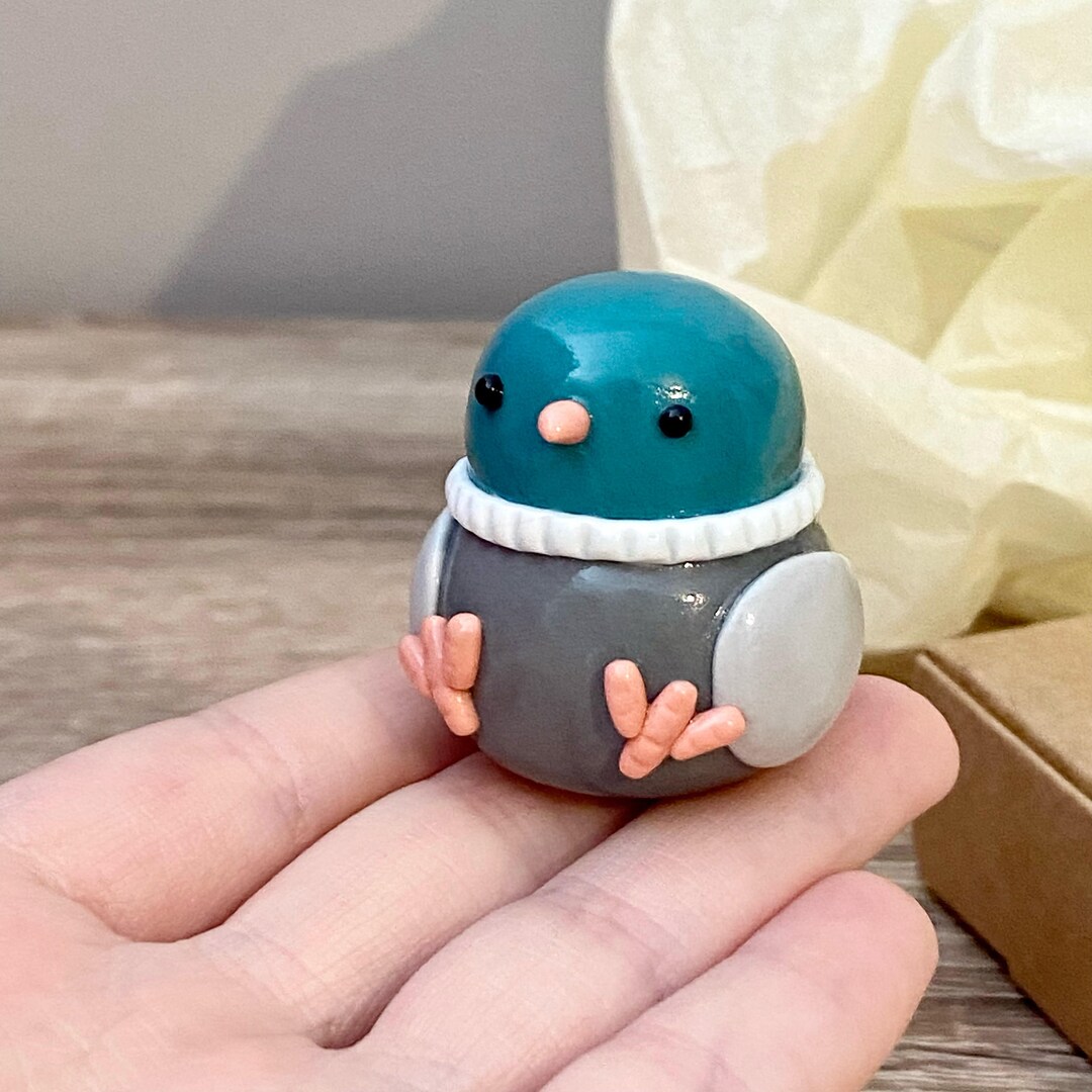 Handmade Polymer Clay Pigeon Desk Friend Sculpture Art Polymer Clay ...