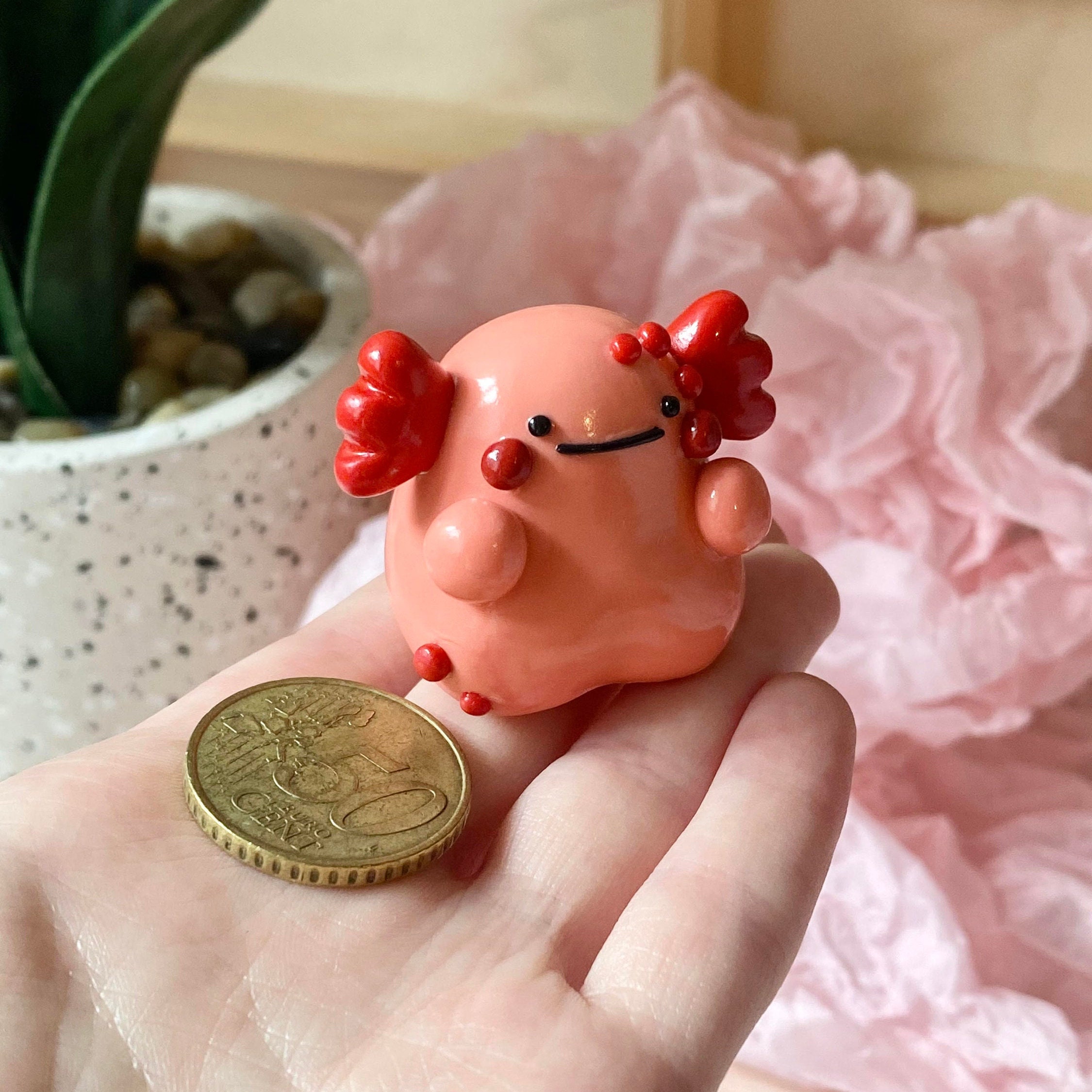 Handmade Polymer Clay Axolotl Desk Friend Sculpture/polymer Clay ...