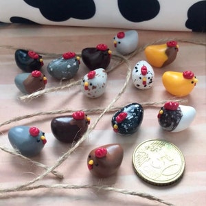 Handmade Polymer Clay Tiny Chicken Sculpture/polymer Clay Sculpture ...