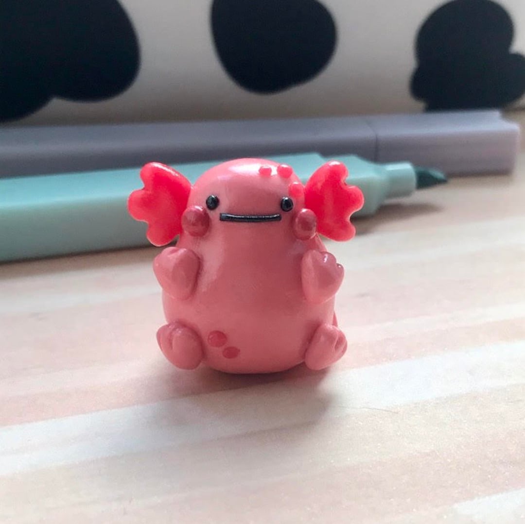 Handmade Polymer Clay Axolotl Desk Friend Sculpture/polymer Clay ...