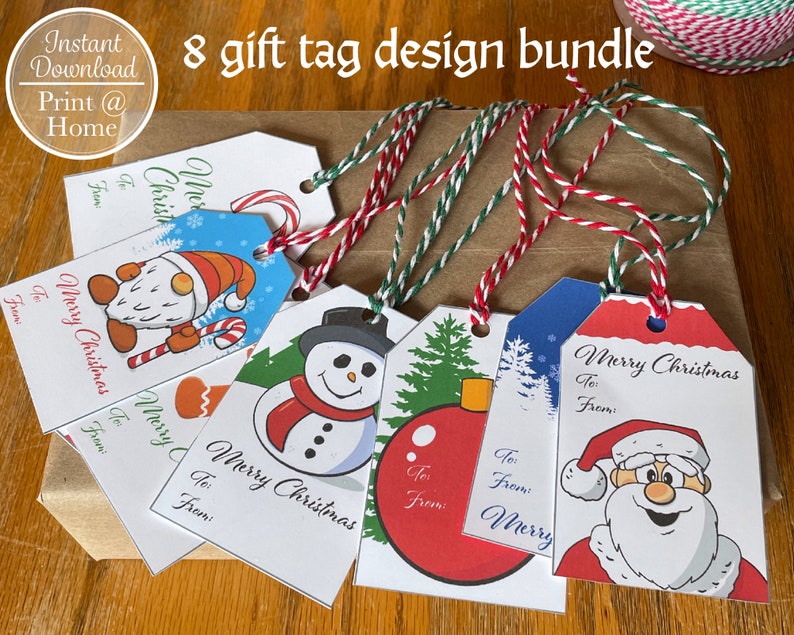 Printable Christmas Gift Tags Instant Download DIY Holiday - Etsy
