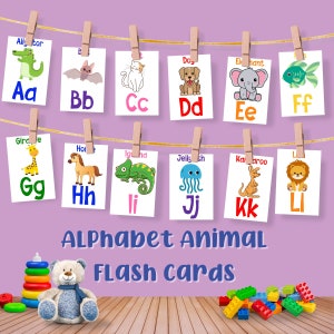 Alphabet Animal Flashcards Homeschool Baby Toddler Preschool Prek ...
