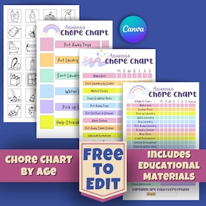 Ultimate Chore Chart Bundle by Age Daily Tasks for Multiple Kids ADHD ...