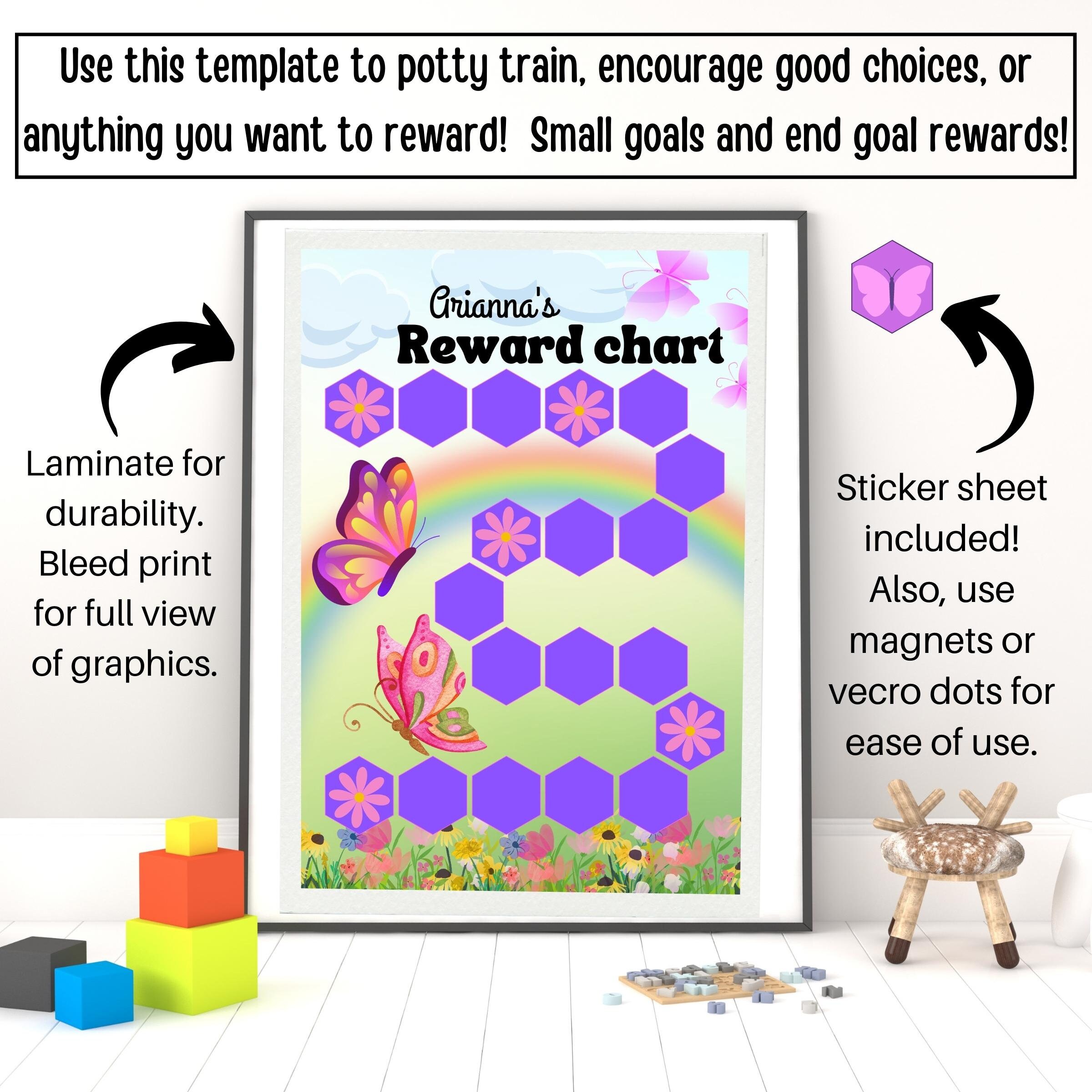 Butterfly Potty Chart - the Ultimate Kids Reward Chore Chart for Potty ...