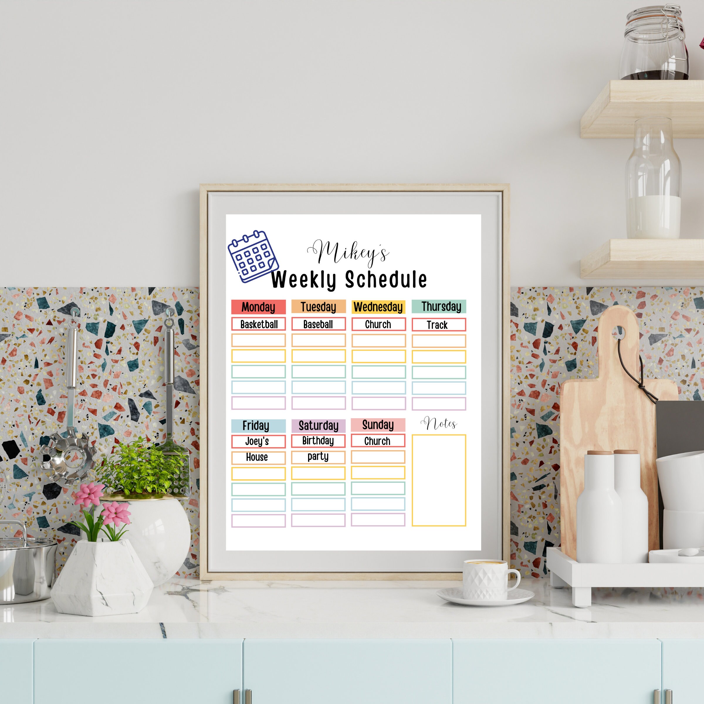 Boho Kids Weekly Schedule, Visual Chore Chart (canva Editable PDF) - Etsy