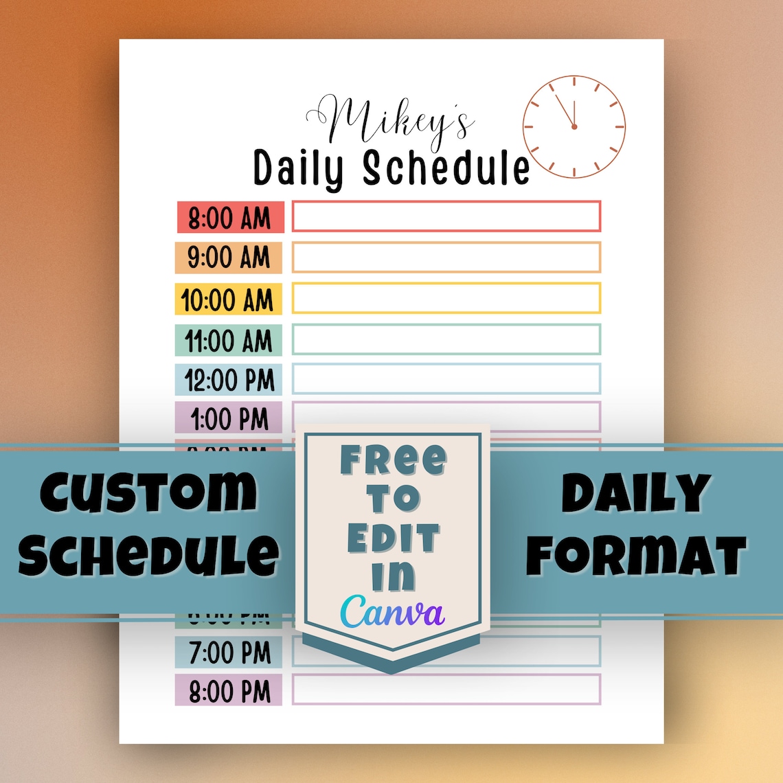 Boho Visual Schedule and Daily Checklist, Kids Routine Chart ...