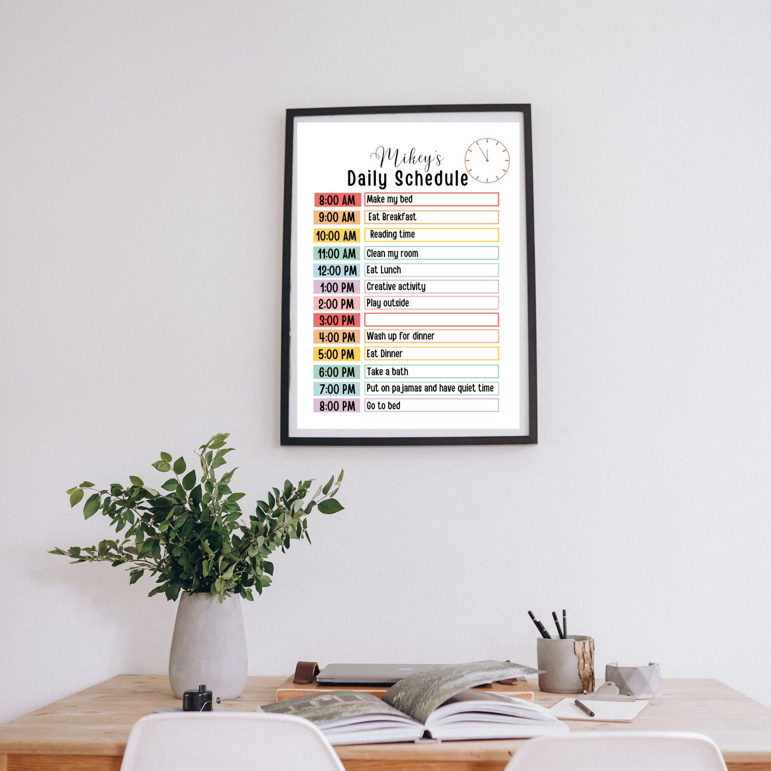 Boho Visual Schedule and Daily Checklist, Kids Routine Chart ...