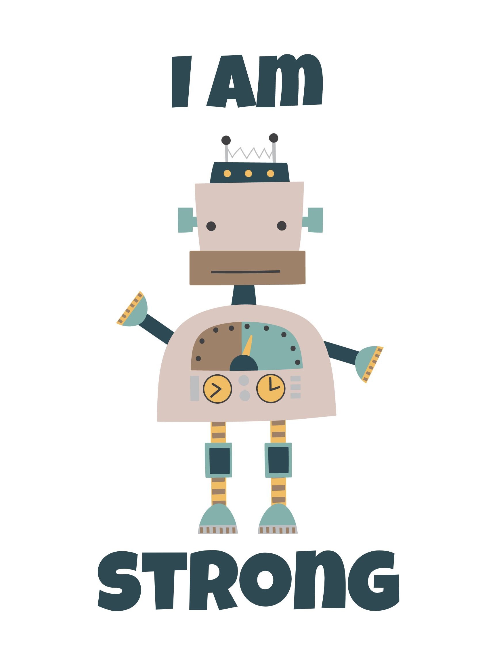 Boho Robot Wall Art, I AM Affirmation Posters, Self Kindness and ...