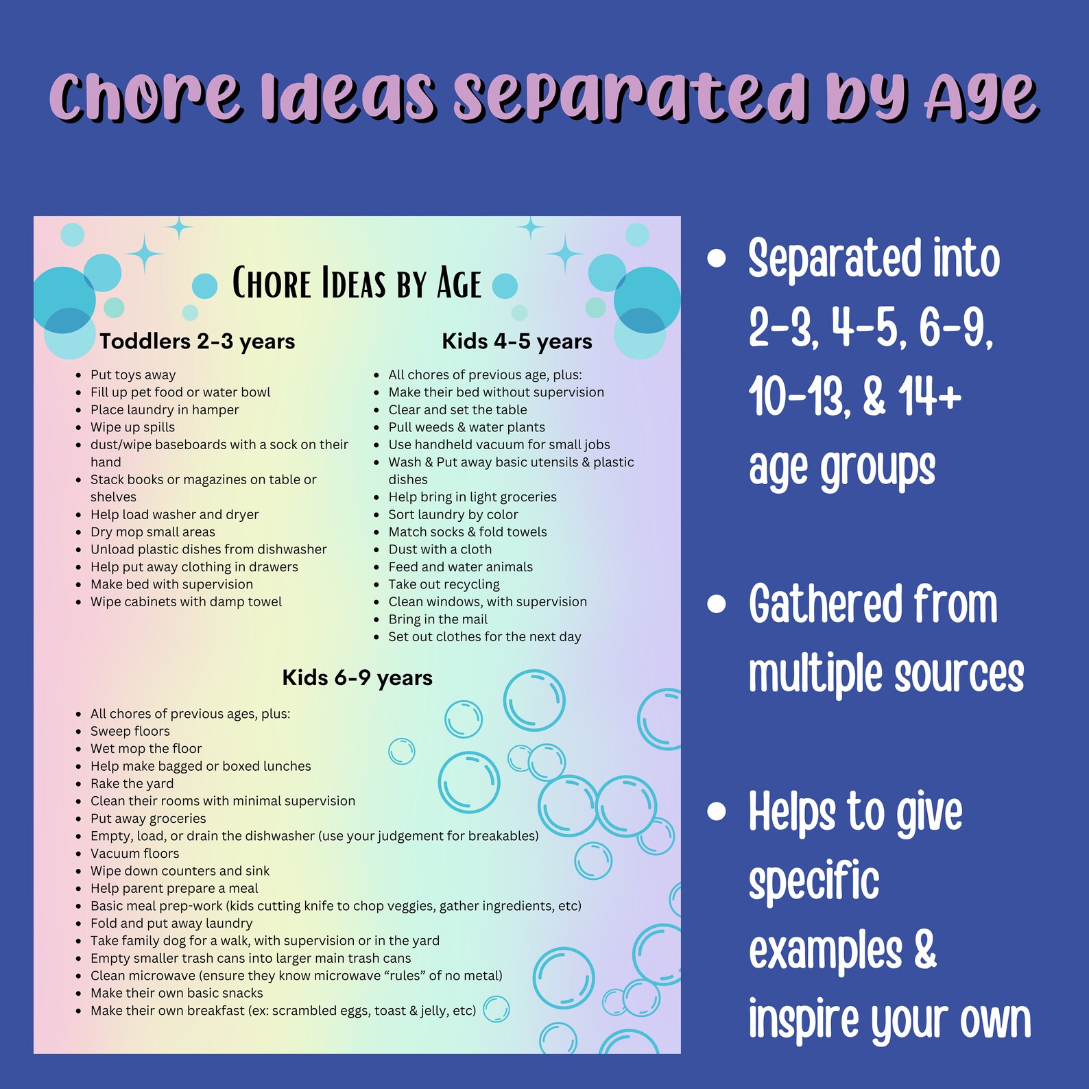 Ultimate Chore Chart Bundle by Age Daily Tasks for Multiple - Etsy