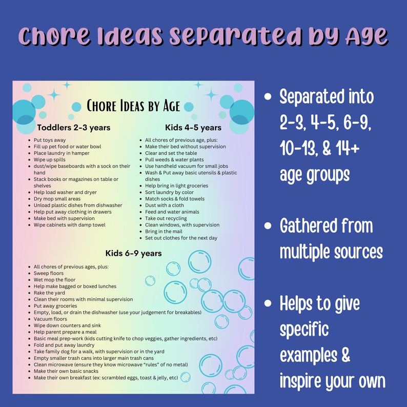 Ultimate Chore Chart Bundle by Age Daily Tasks for Multiple Kids ADHD ...