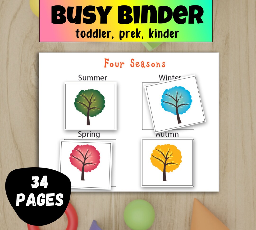Busy Book Montessori Printable Quiet Binder Toddlers - Etsy