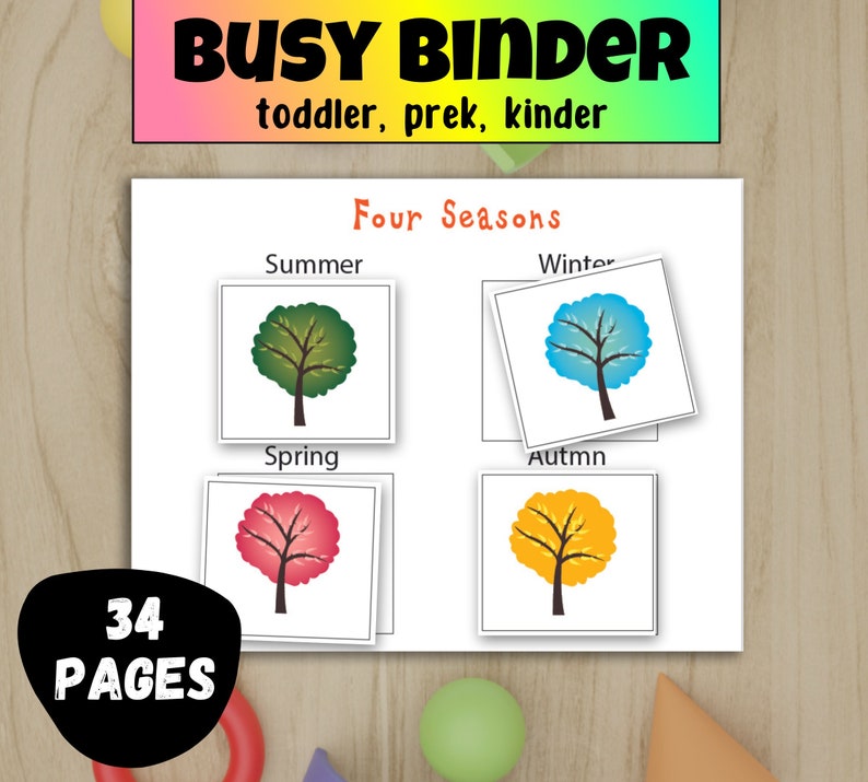 Busy Book Montessori Printable Quiet Binder Toddlers - Etsy