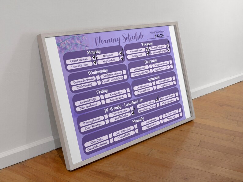 Editable Cleaning Schedule Template: Daily, Bi-weekly, Monthly (canva ...