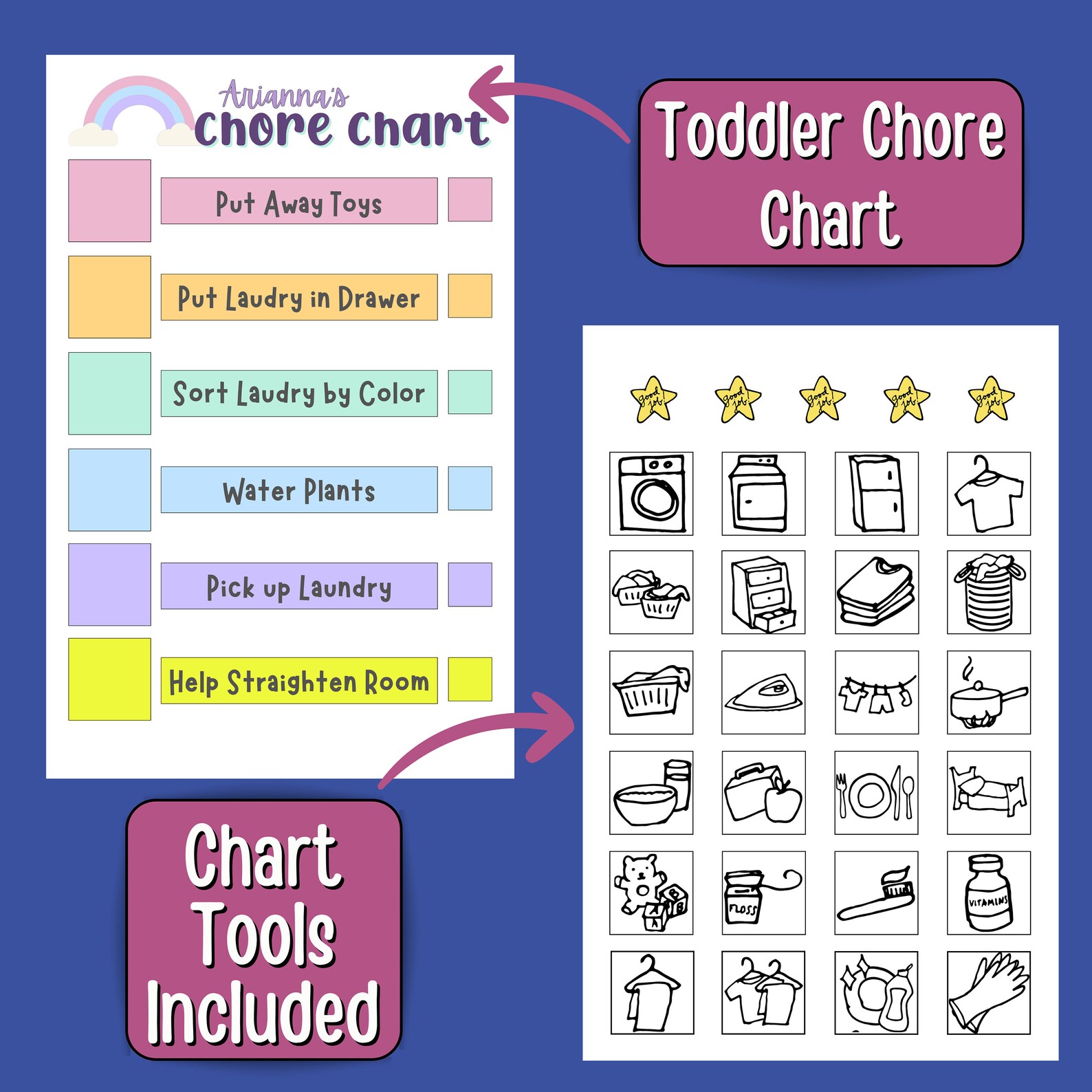 Ultimate Chore Chart Bundle by Age Daily Tasks for Multiple Kids ADHD ...