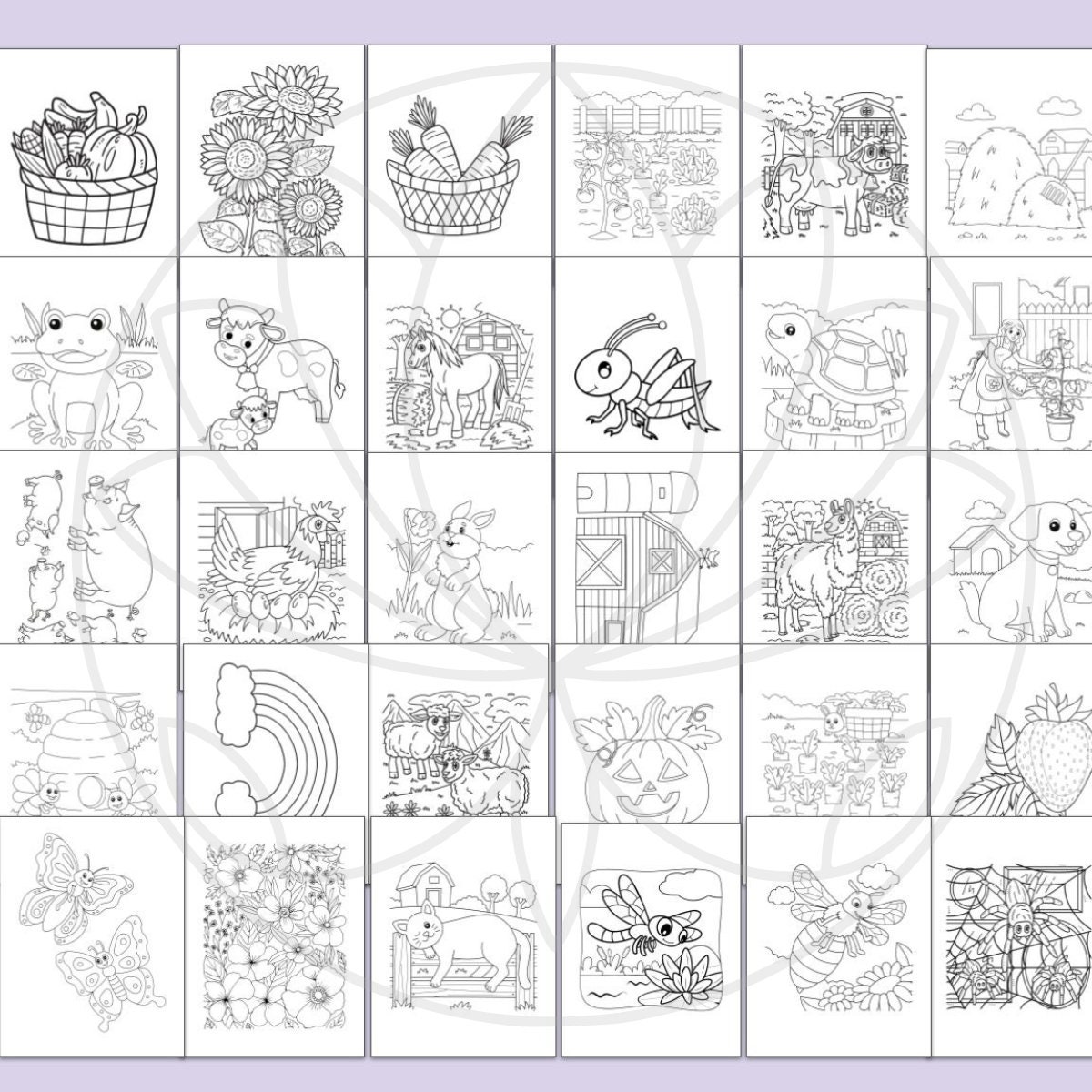 34 Farm Homestead Life Printable Coloring Pages Color Cover Animals ...
