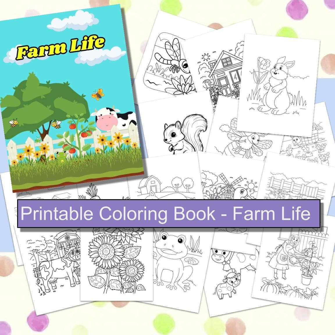 34 Farm Homestead Life Printable Coloring Pages Color Cover Animals ...