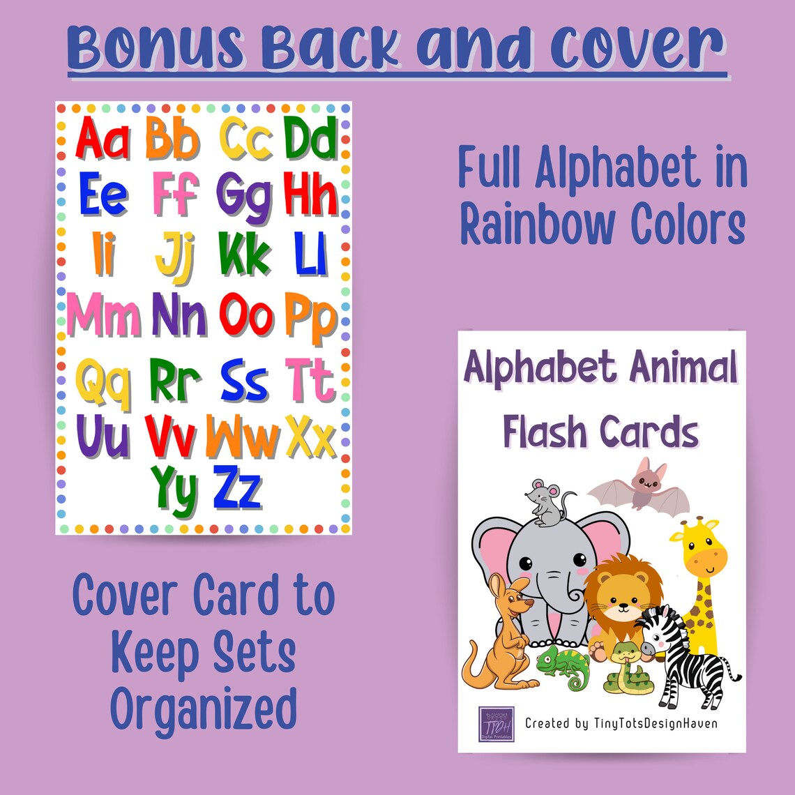 Alphabet Animal Flashcards Homeschool Baby Toddler Preschool Prek ...