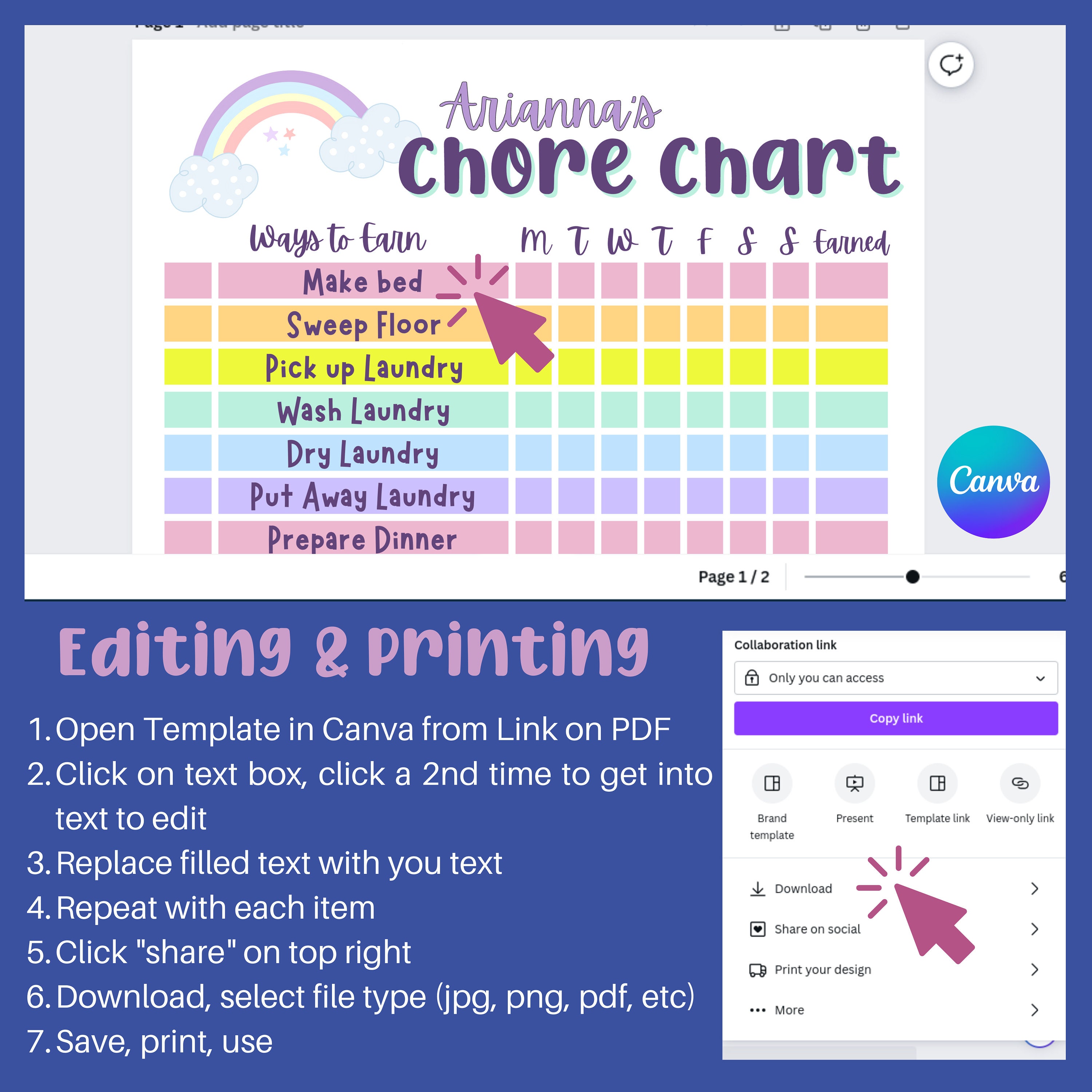 Ultimate Chore Chart Bundle by Age Daily Tasks for Multiple Kids ADHD ...