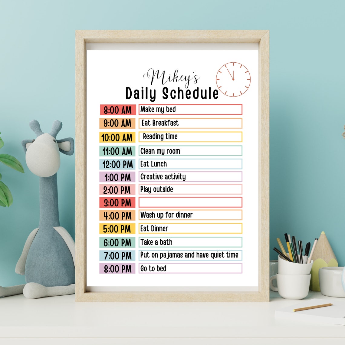 Boho Visual Schedule and Daily Checklist, Kids Routine Chart ...