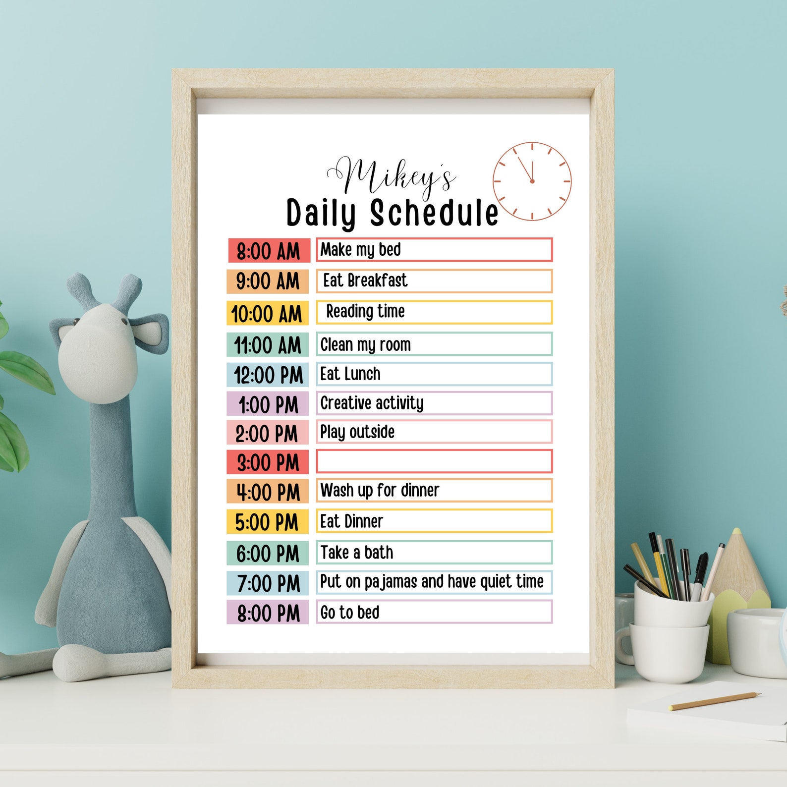 Boho Visual Schedule and Daily Checklist, Kids Routine Chart ...