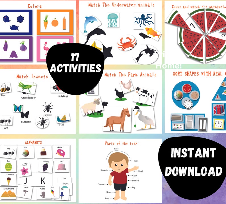 Busy Book Montessori Printable Quiet Binder Toddlers - Etsy