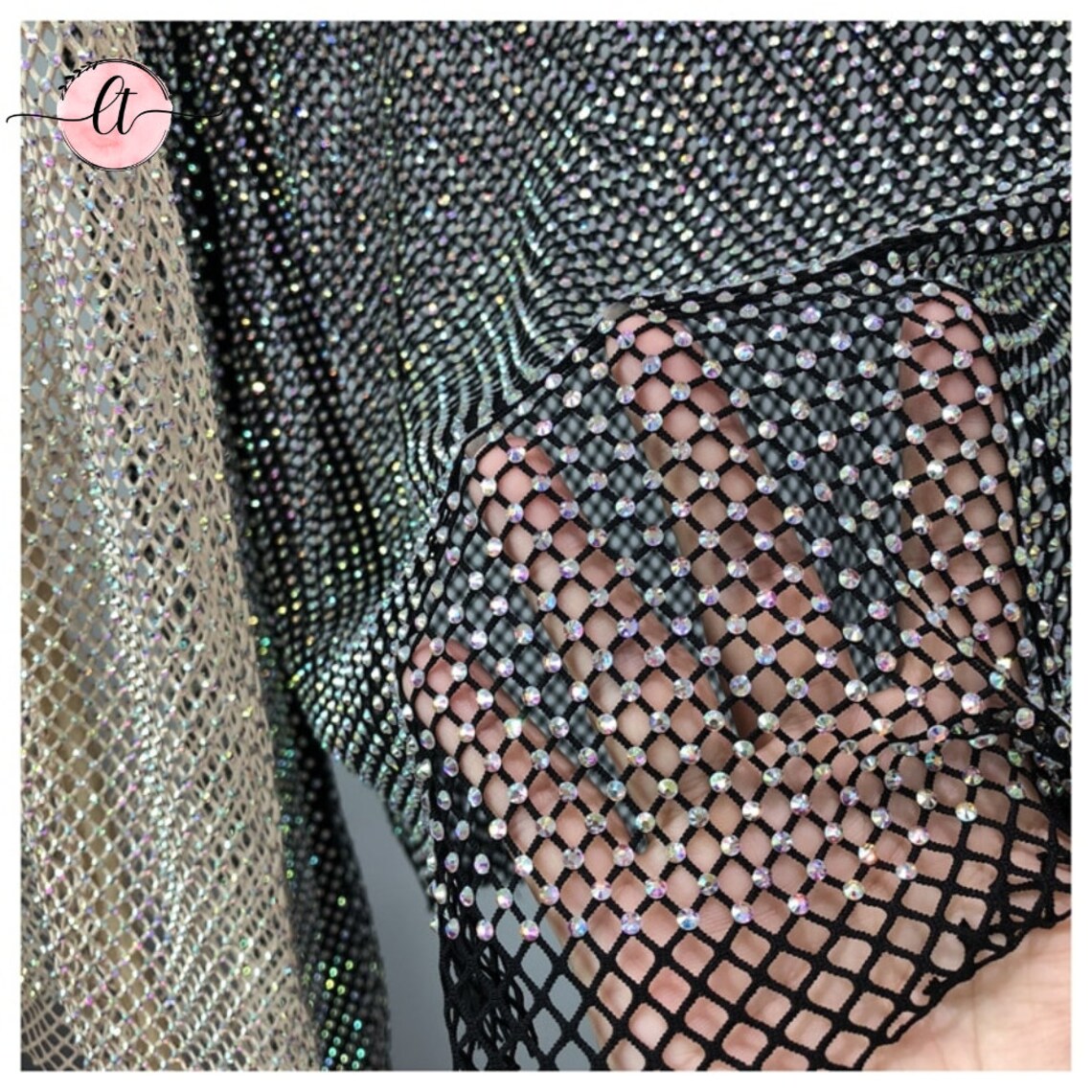 Rhinestone See Through Long Sleeve Top Sparkly Glitter - Etsy