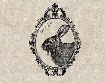 French Rabbit Clipart Bunny Clip Art Vintage Illustration Printable ...