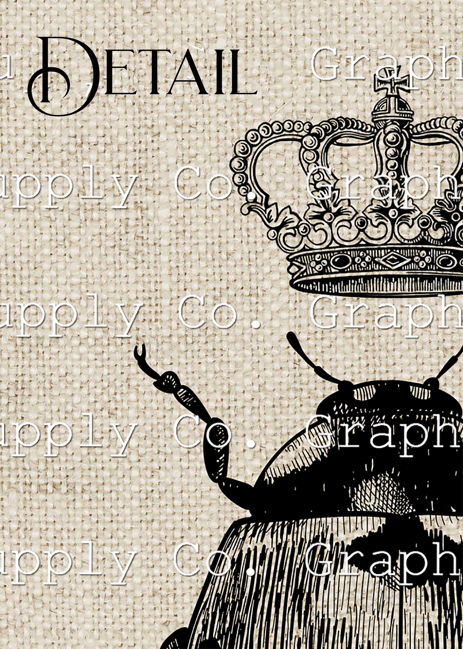 Lady Bug Clipart With Crown Vintage Illustration Instant | Etsy