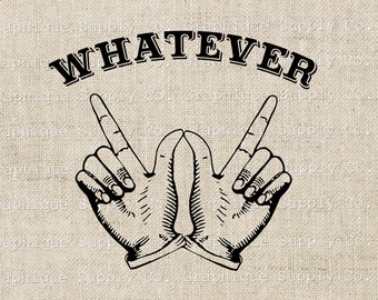 Sign Language Vintage Clip Art Illustration Instant Download Digital ...