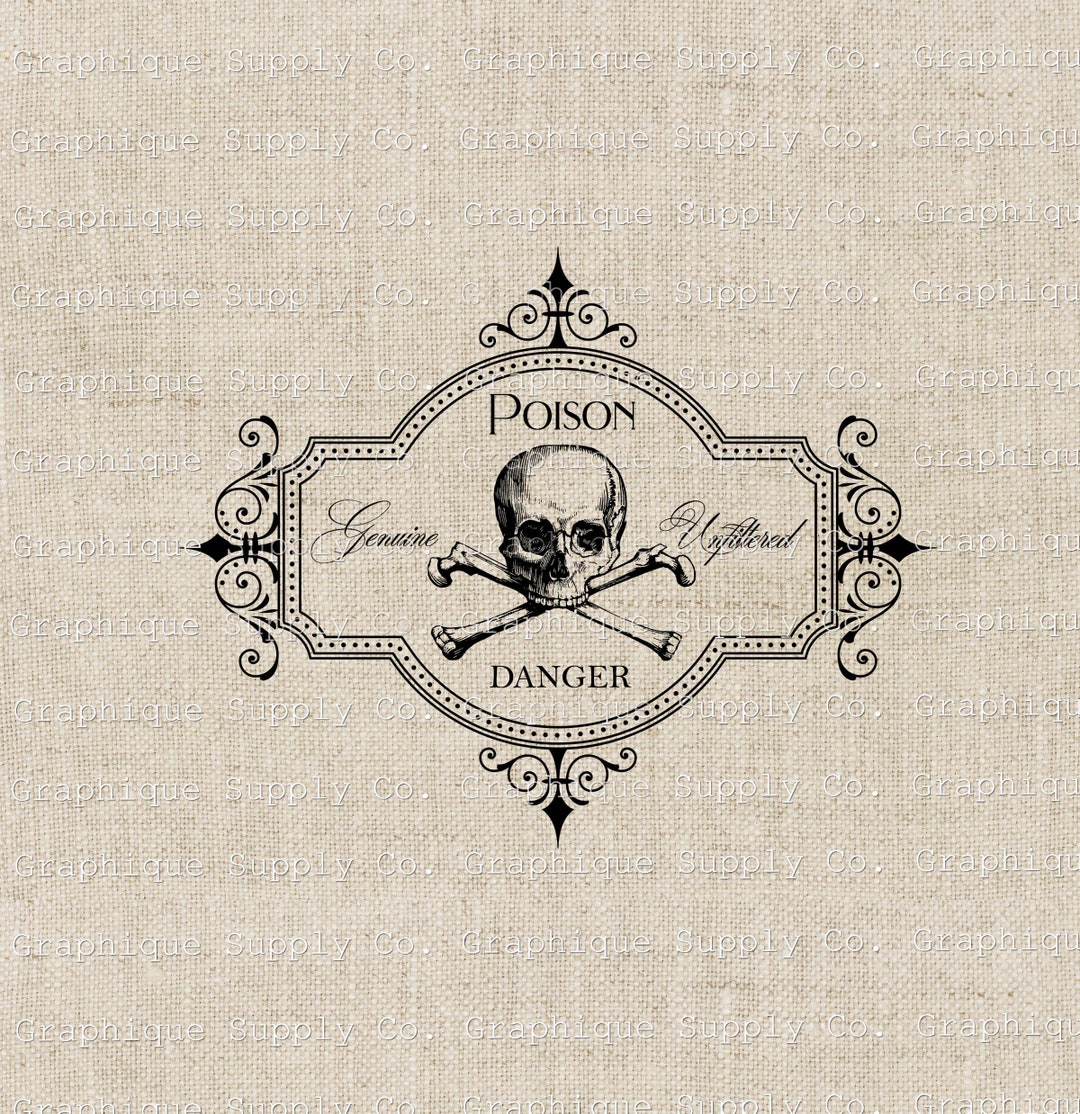 Poison Label Digital Ornate Frame Antique Potion Labels-home Decore ...