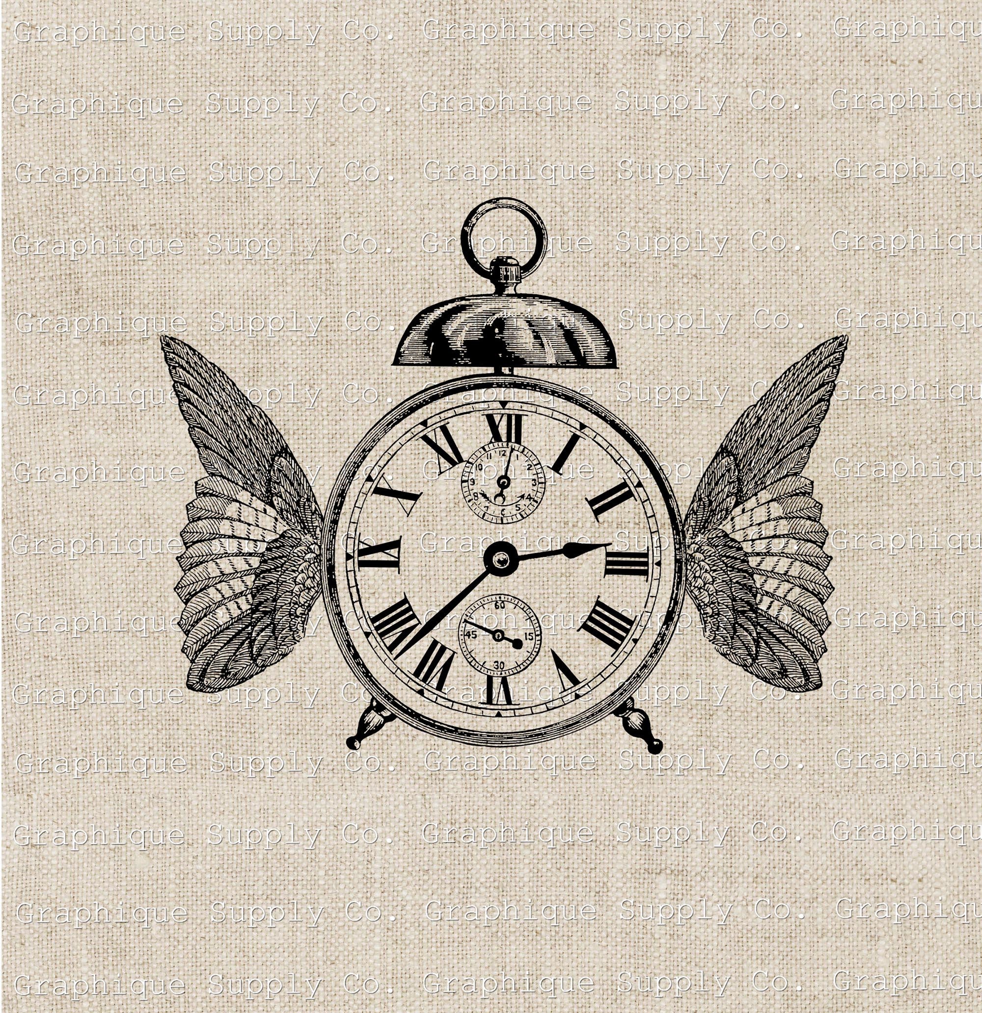 Time Flies Clock Clip Art