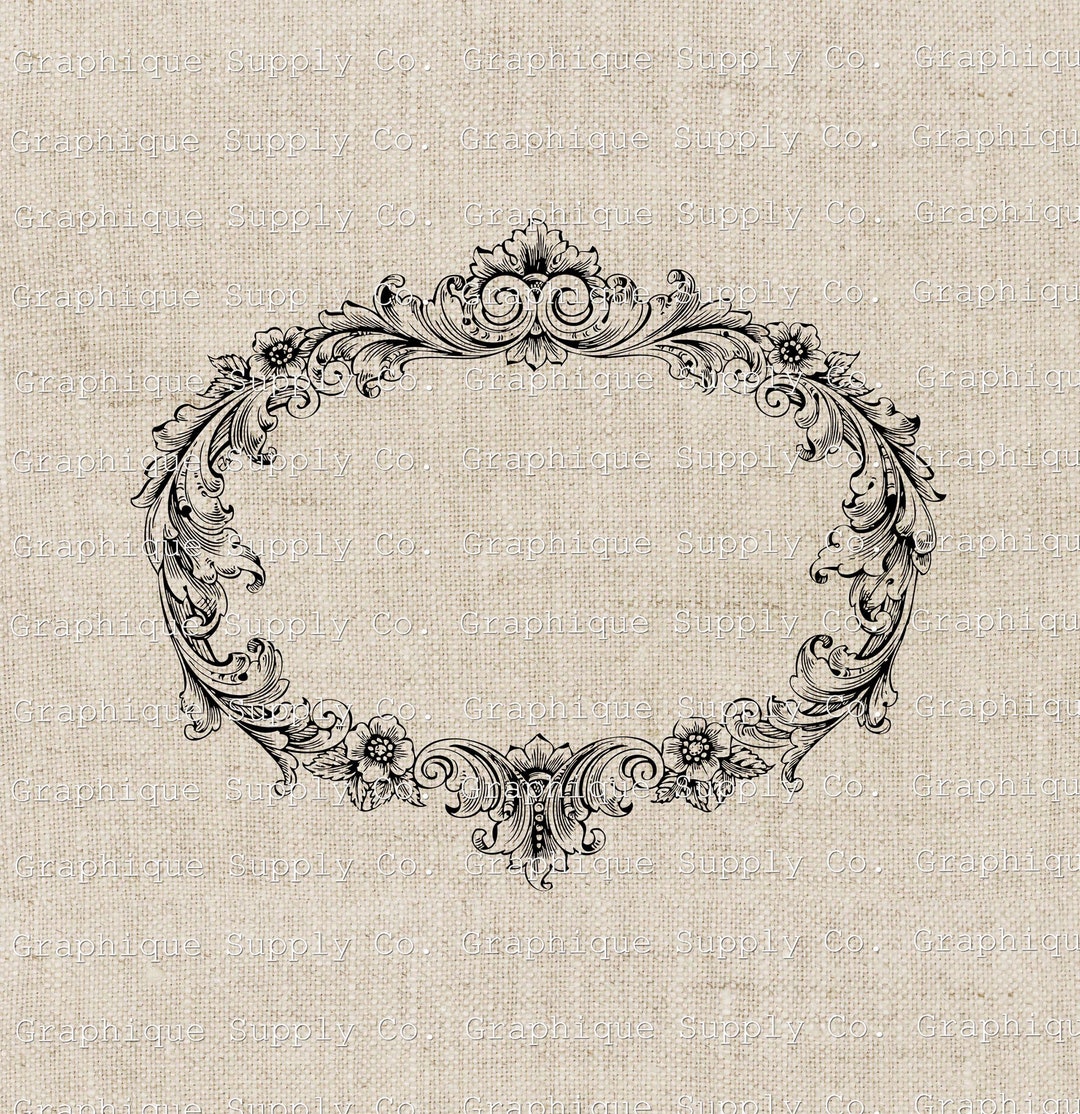 Digital Download Ornate Label Frame Border-digi Stamp-digital Antique ...