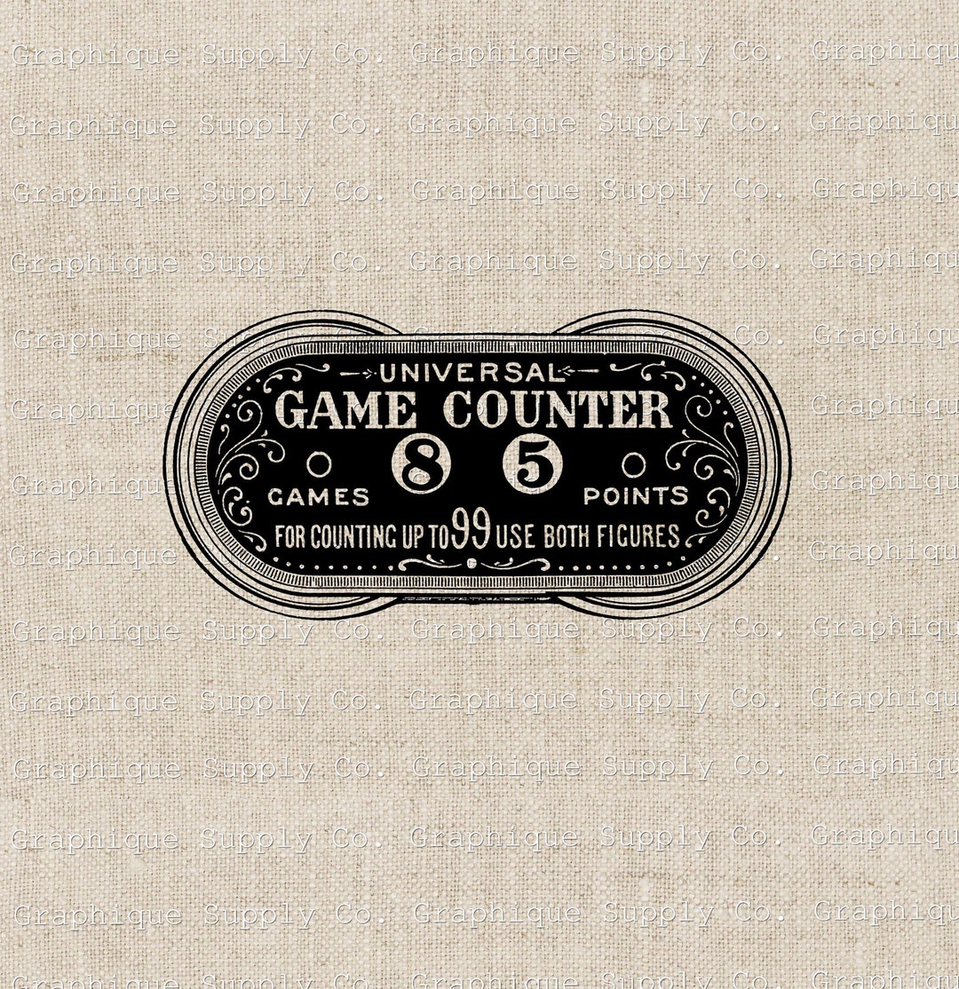 Game Counter Man Cave Office Art Vintage Illustration- Digital Download ...