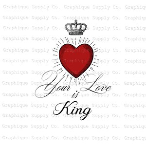 Vintage Heart & Crown Clipart: Your Love is King (digital Download) - Etsy