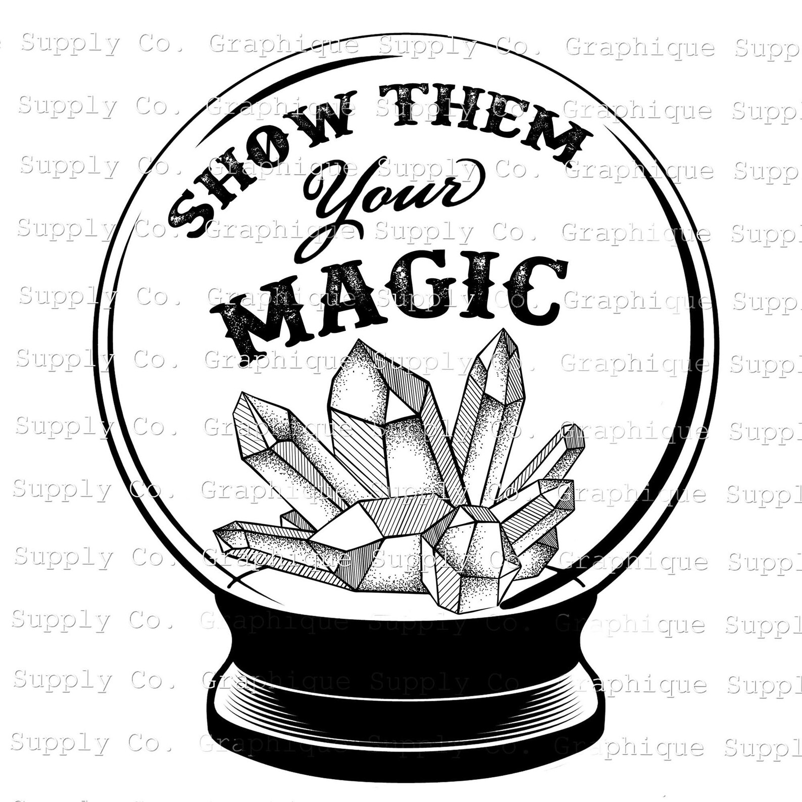 Crystal Ball Show Your Magic Art Illustration Instant Download Digital ...