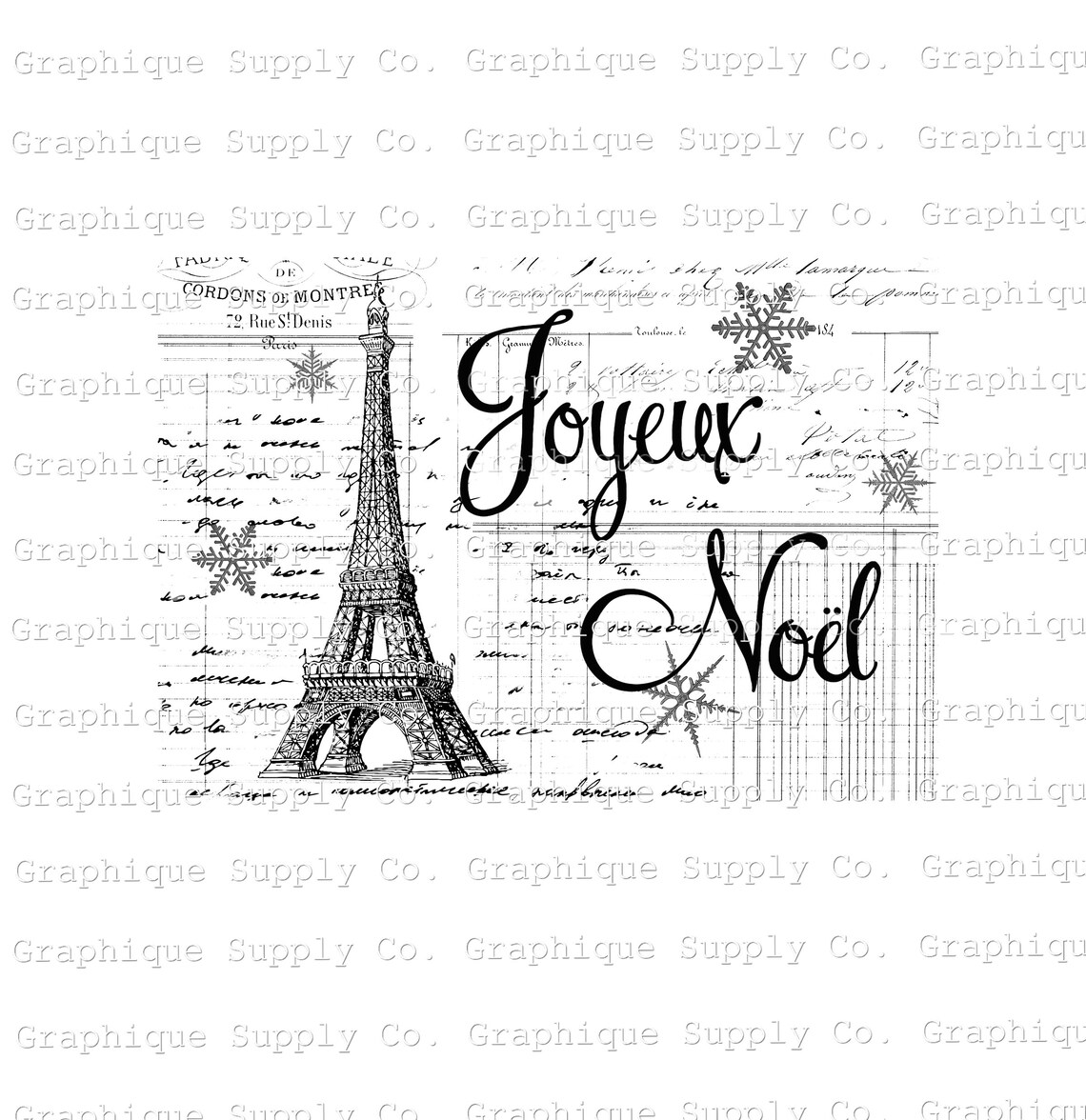Joyeux Noel PNG With Eiffel Tower Clipart-cadeu De Noel-wall Decore ...