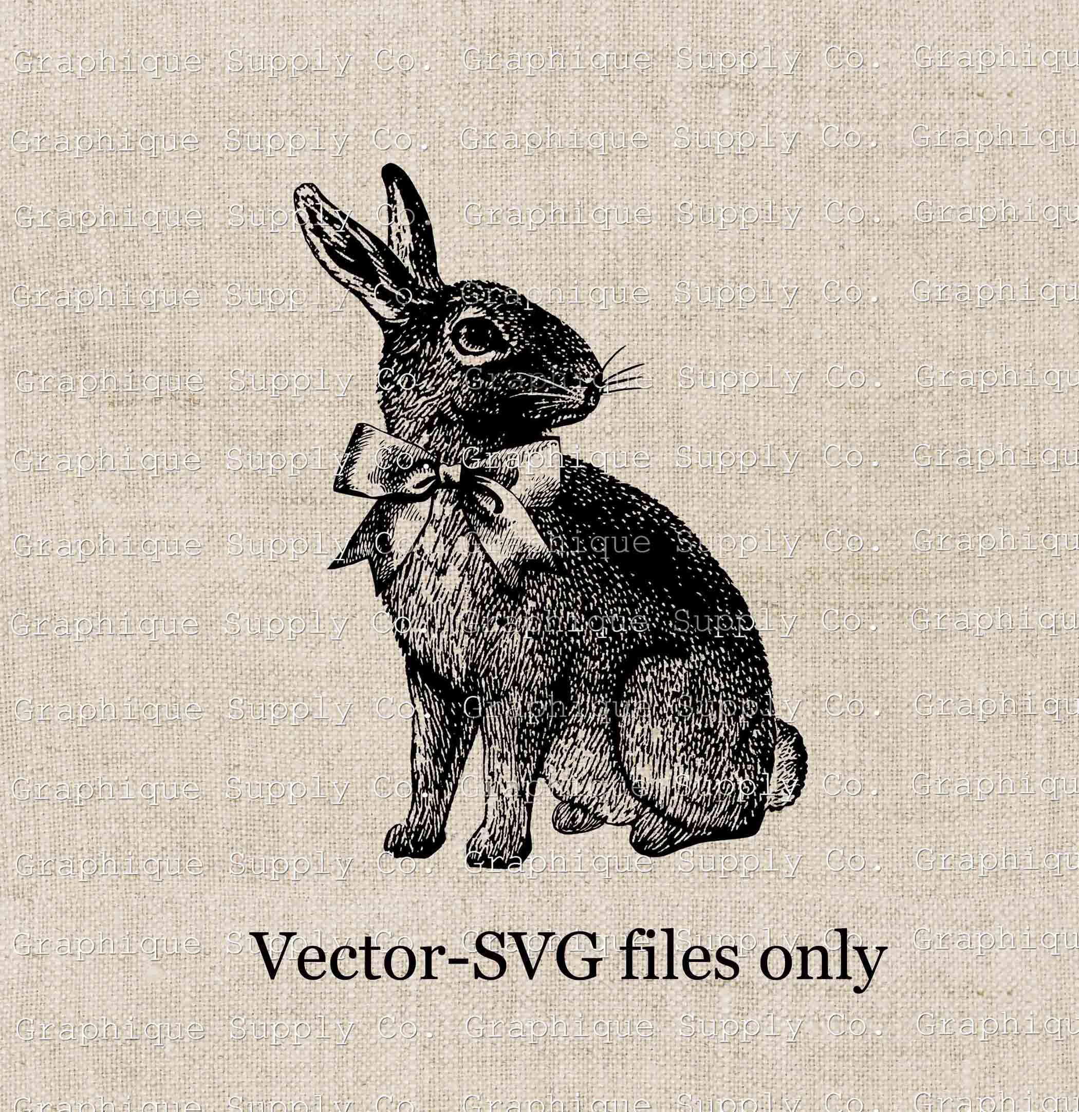 Rabbit VECTOR Clip Art-easter Bunny Illustration Clipart-printable ...