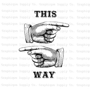 Vintage Hand Gesture Sign Illustration - Instant Download Digital ...