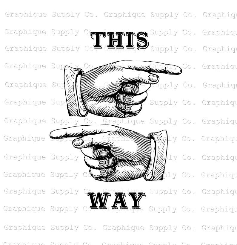 Vintage Hand Gesture Sign Illustration Instant Download - Etsy