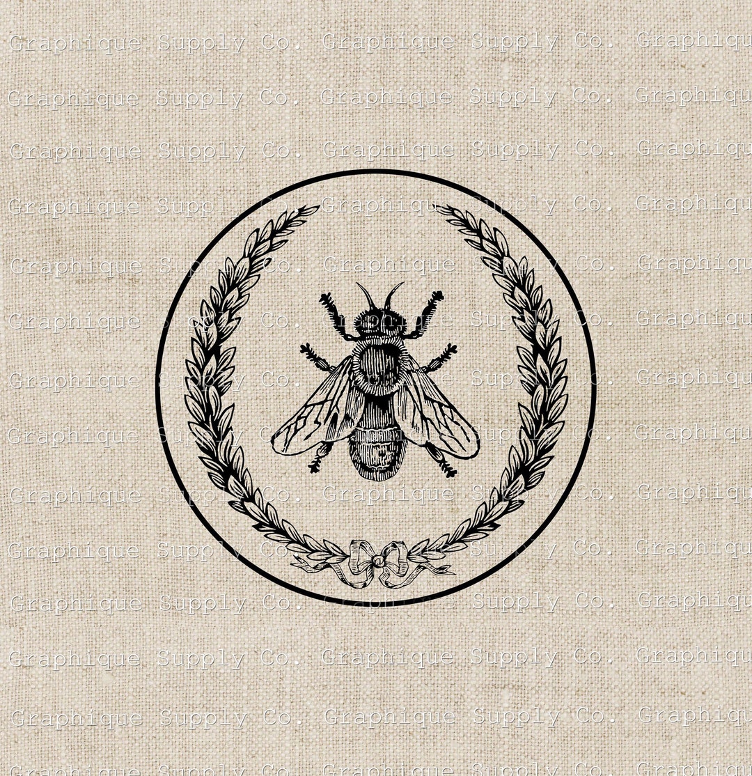 Queen Bee Crown Vintage Illustration- Instant Download Digital ...