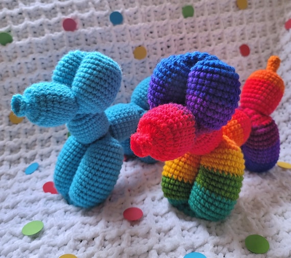 Amigurumi Balloon Dog Rainbow Room Decor Dog Plush Office Decor Shelf Decor Birthday Photo Prop Rainbow Theme Toy Pride Plush Clown Etsy UK