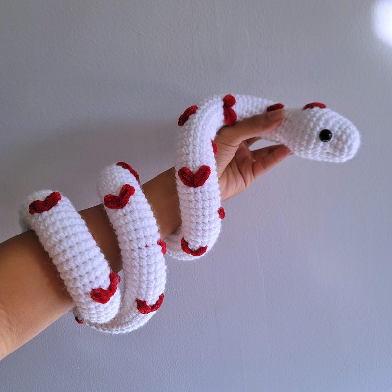 Snake With Hearts, Valentines Day Gift, Snake Plush, Stuffed Animal for ...